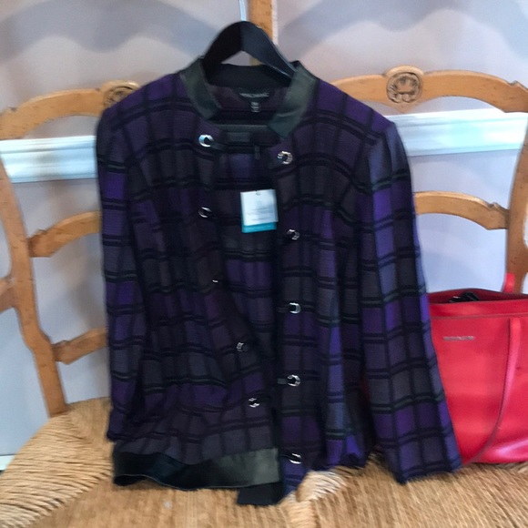 Ming Wang | Jackets & Coats | Ming Wang 2x Jacket With Faux Leather And ...